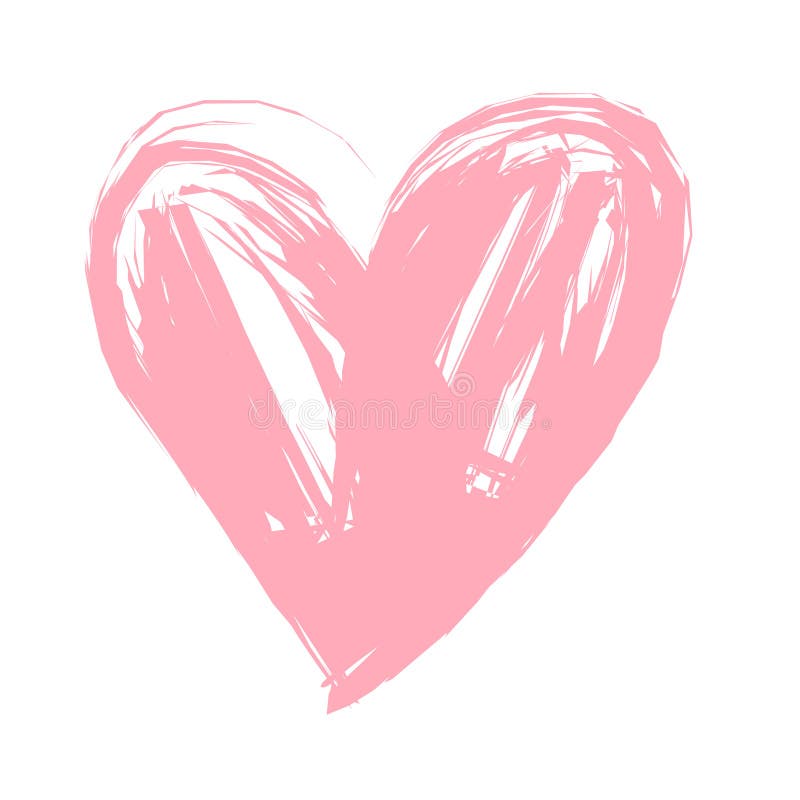 Hand Drawn Pink Heart Shape. Vector Illustration Stock Vector ...