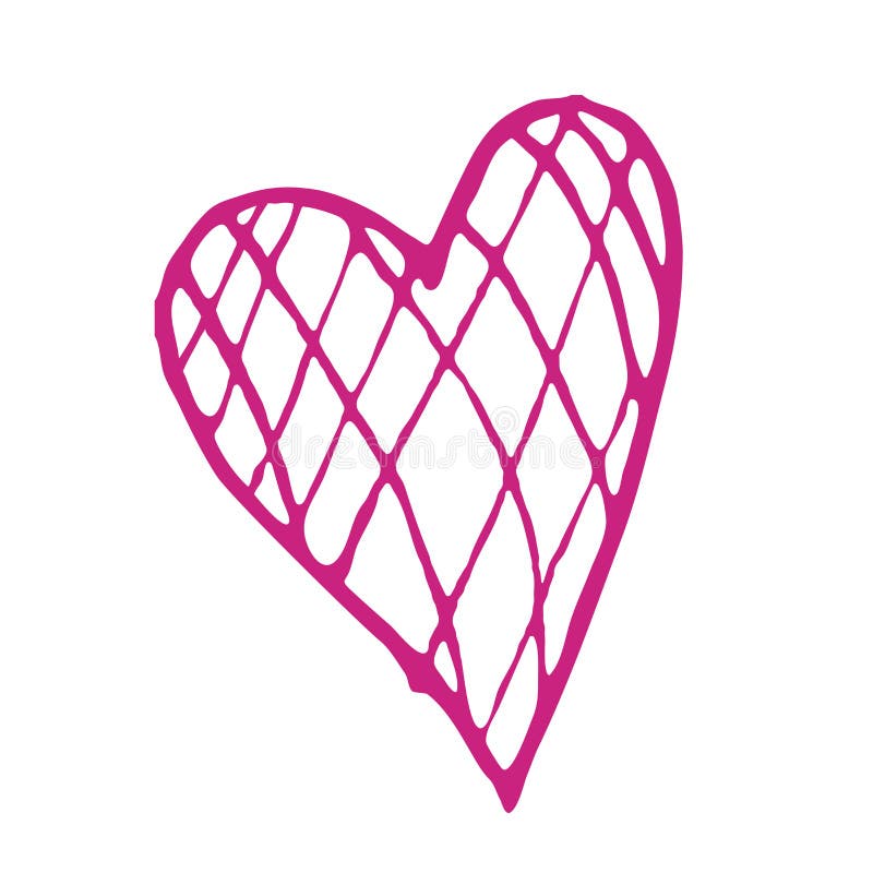 Hand drawn pink heart stock illustration. Illustration of event - 132919521