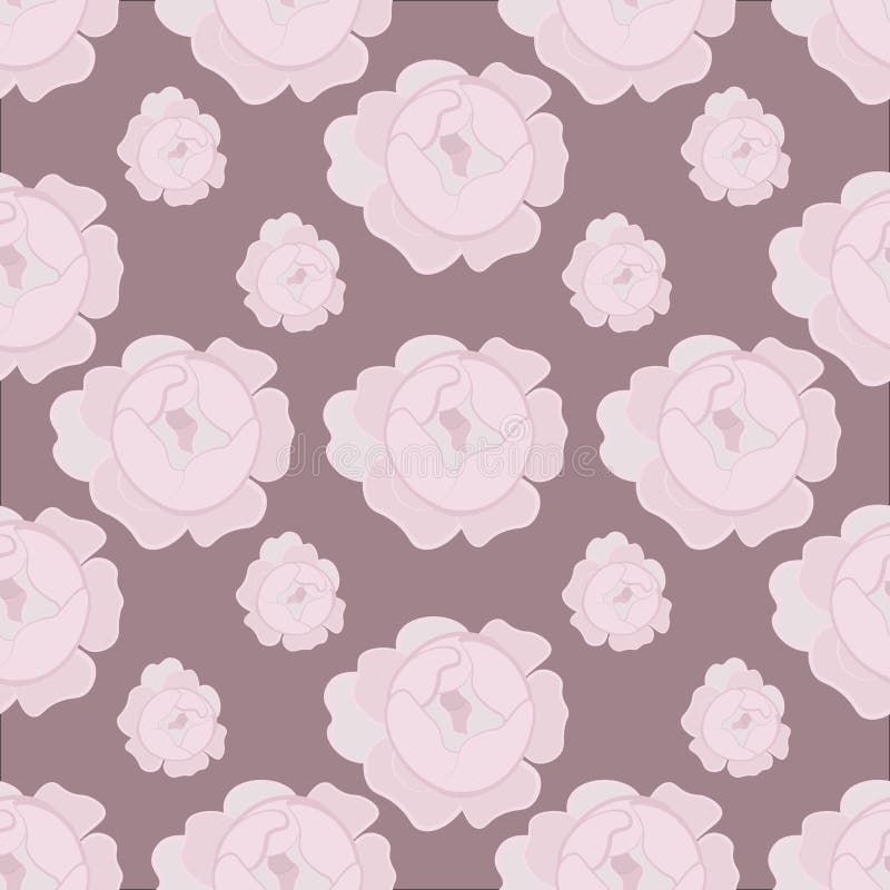 Hand Drawn Pink Roses Seamless Pattern Stock Illustration ...