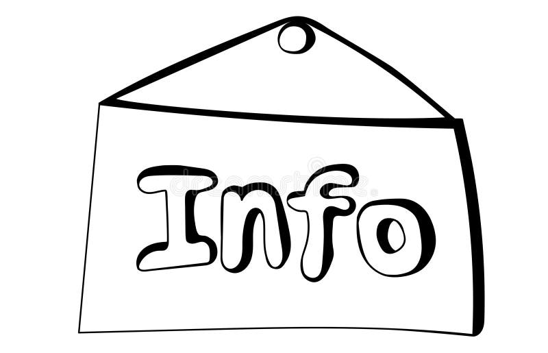 Hand Drawn Placard with Info Text in Doodle Style Stock Vector ...