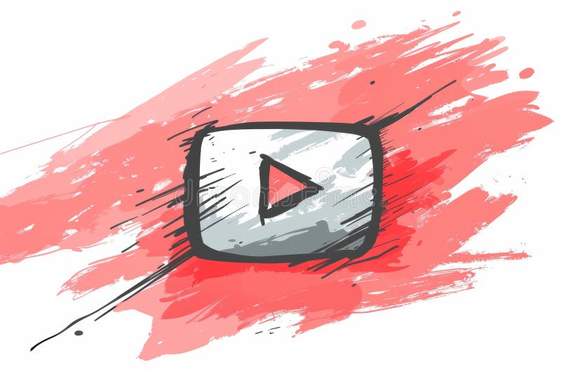 Hand Drawn Play Button Icon on Clean Background for Versatile and ...