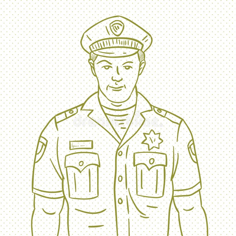 Hand Drawn Policeman. Vector Illustration Decorative Design Stock ...