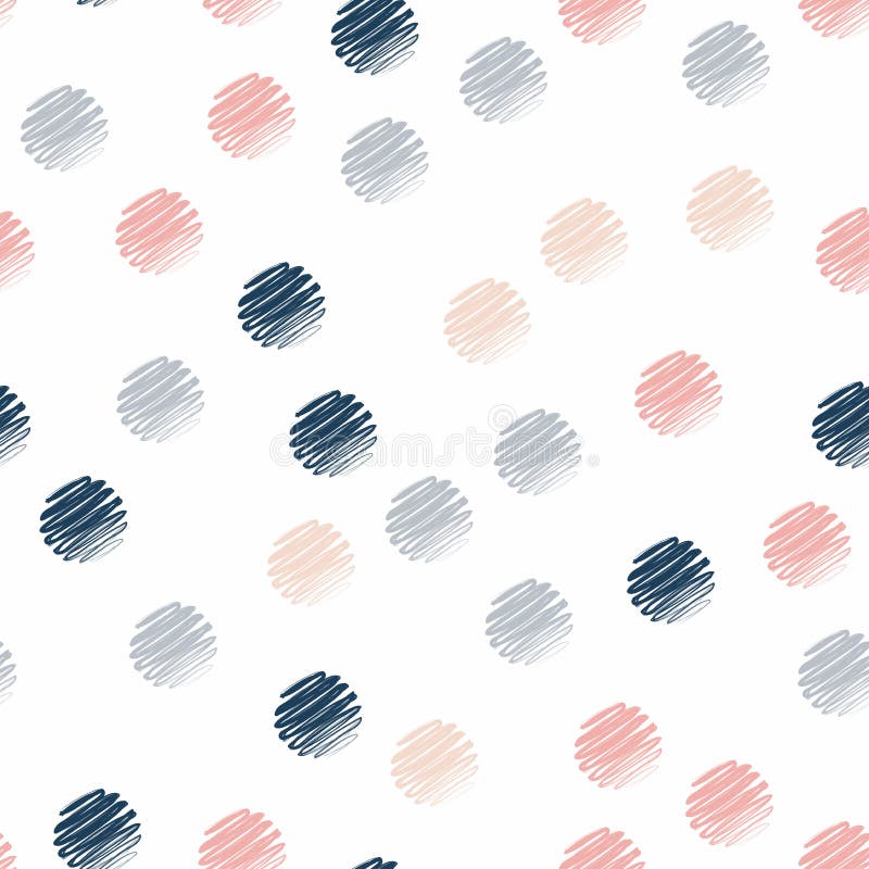 Hand Drawn Polka Dot Seamless Pattern. Stock Vector - Illustration of ...