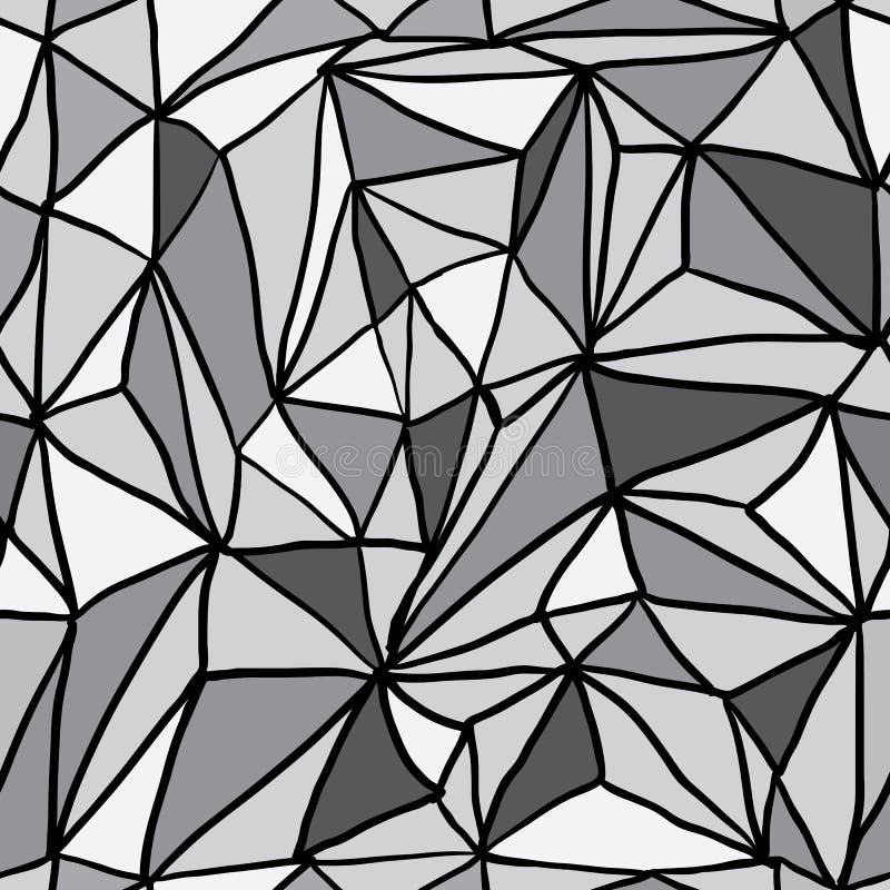 Hand Drawn Polygon Triangulation Seamless Pattern Stock Vector ...