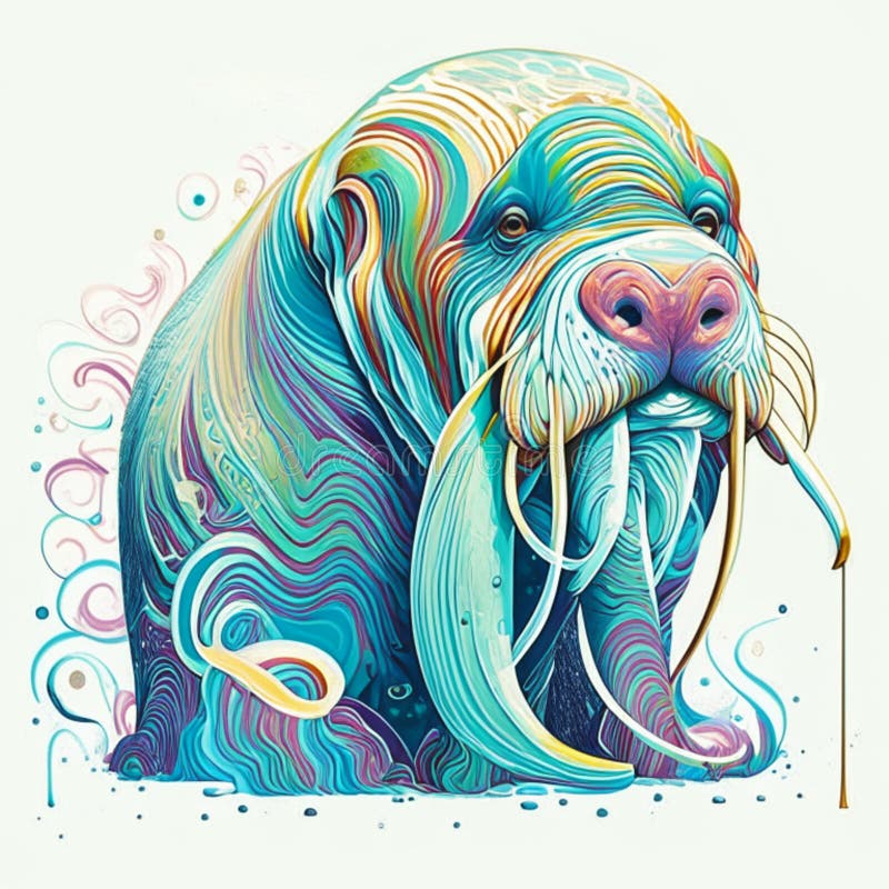 Portrait of a Walrus in a Modern Style. Vector Illustration AI ...
