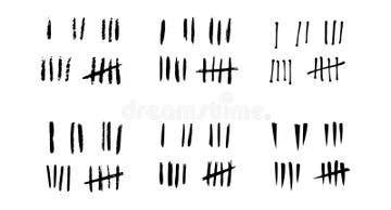 Hand Drawn Prison Wall Doodle Sticks Lines Counter Stock Illustration ...