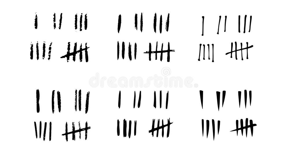 Hand Drawn Prison Wall Doodle Sticks Lines Counter Stock Illustration ...