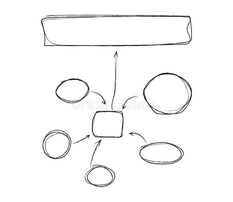Hand-drawn Process Flowchart Diagram. Elements for Infographics Stock ...