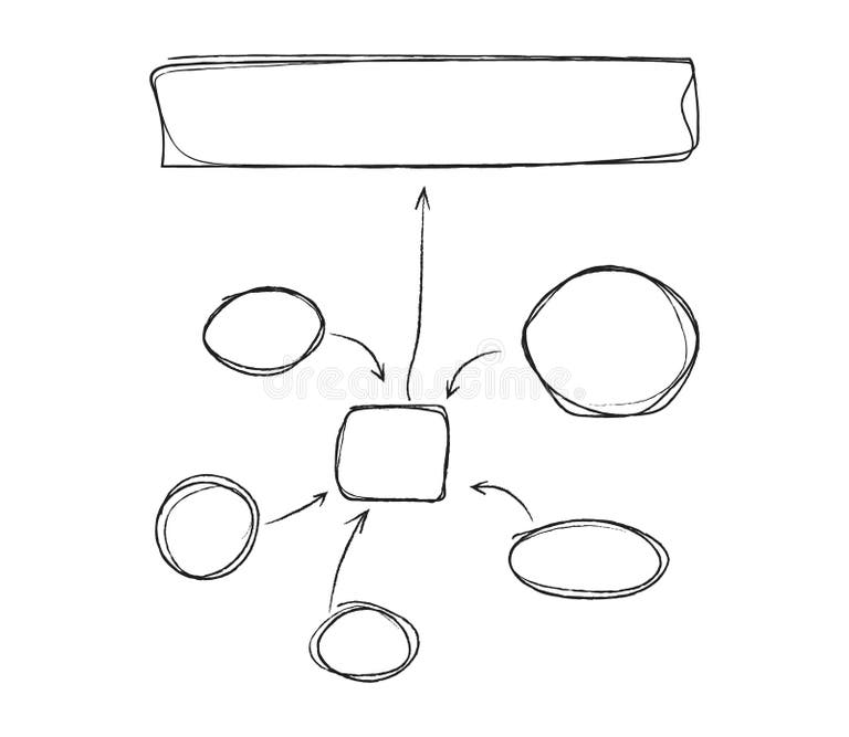 Hand-drawn Process Flowchart Diagram. Elements for Infographics Stock ...