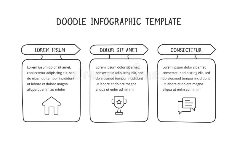 Hand Drawn Process Template Stock Vector - Illustration of diagram ...