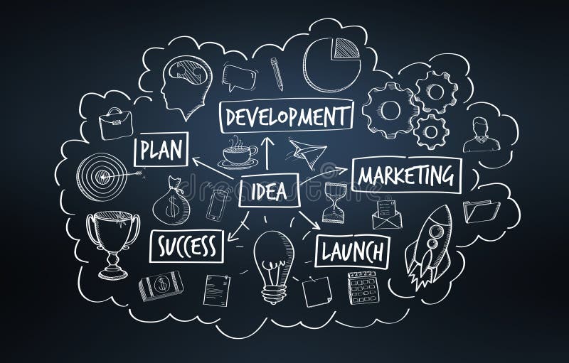 Hand Drawn Project Presentation Stock Illustration - Illustration of ...