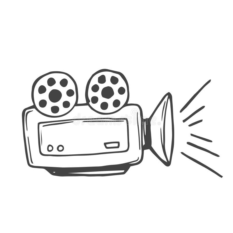 Hand Drawn Projector Sketch in Vector Stock Vector - Illustration of ...