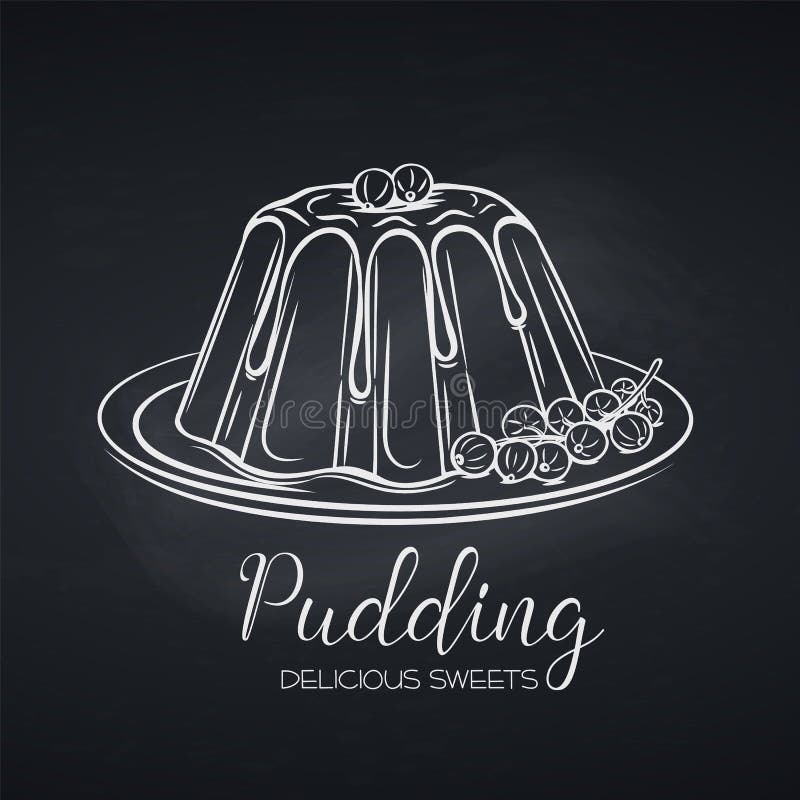 Hand drawn pudding icon stock vector. Illustration of bakery - 141909313