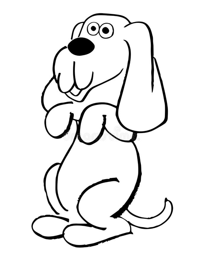 Hand Drawn Puppy Begging stock illustration. Illustration of pencil ...