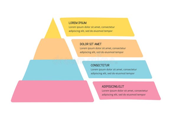 Hand Drawn Pyramid Diagram stock vector. Illustration of information ...