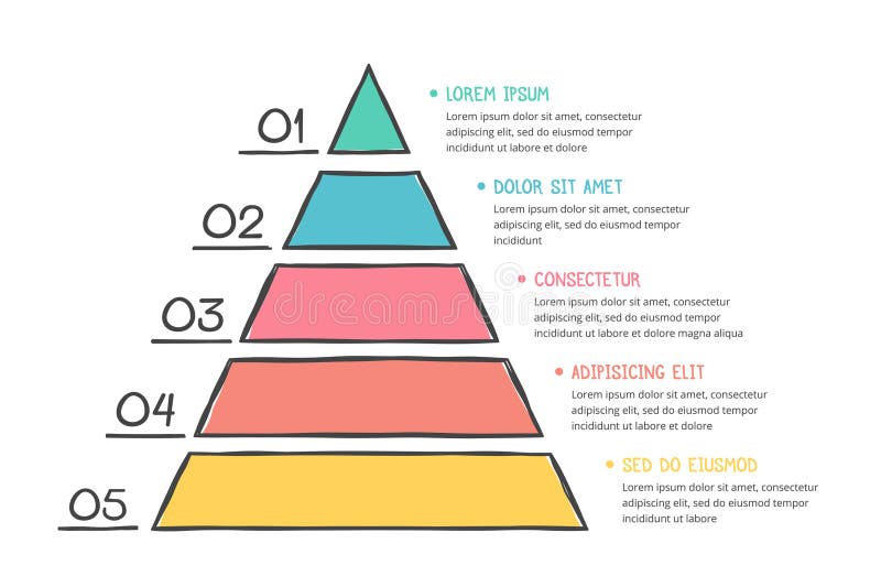 Hand Drawn Pyramid Infographic Template Stock Vector - Illustration of ...