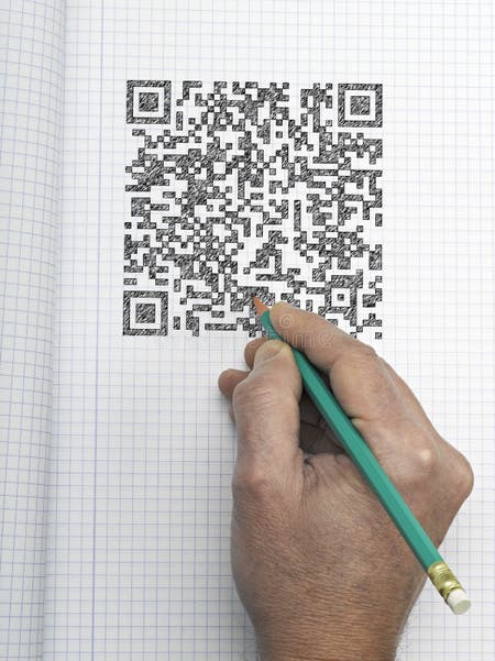Hand drawn QR CODE stock photo. Image of business, craft - 22328738