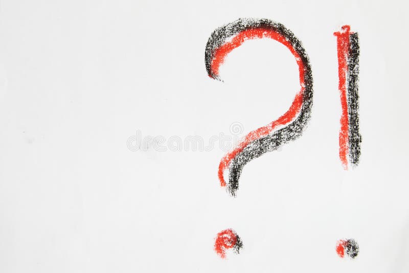Hand-drawn Question and Exclamation Marks, Boldly Marked in Black on a ...