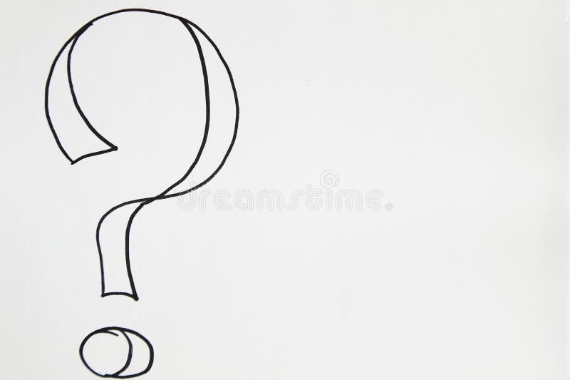 Hand-drawn Question Mark, Boldly Marked in Black on a White Sheet of ...