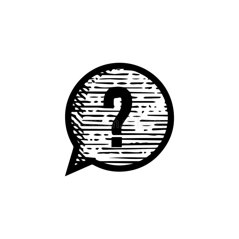 Hand Drawn Question Mark Bubble Chat Symbol Stock Illustration ...