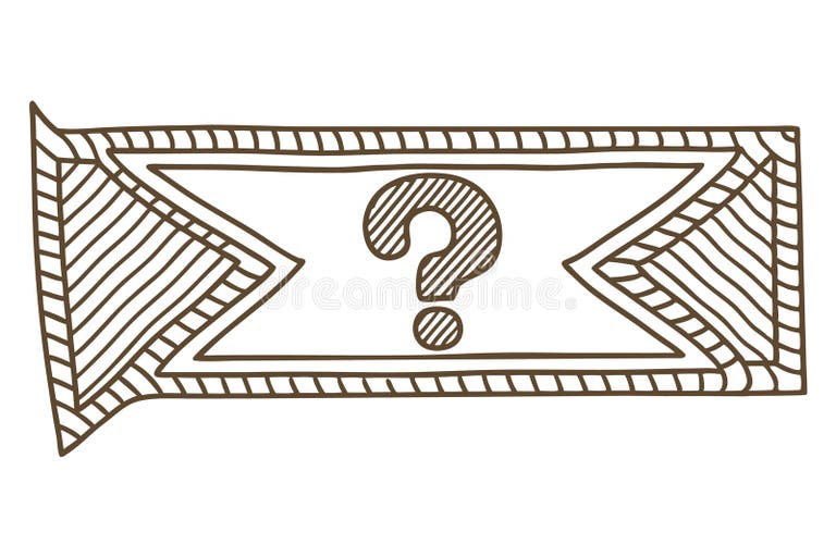 Hand Drawn Question Mark Inside Rectangular Speech Bubble Sketch ...