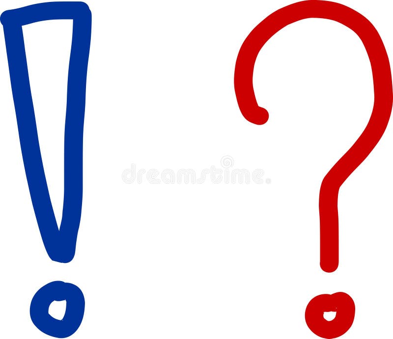 Hand-drawn Question Mark and Surprise Mark Stock Vector - Illustration ...