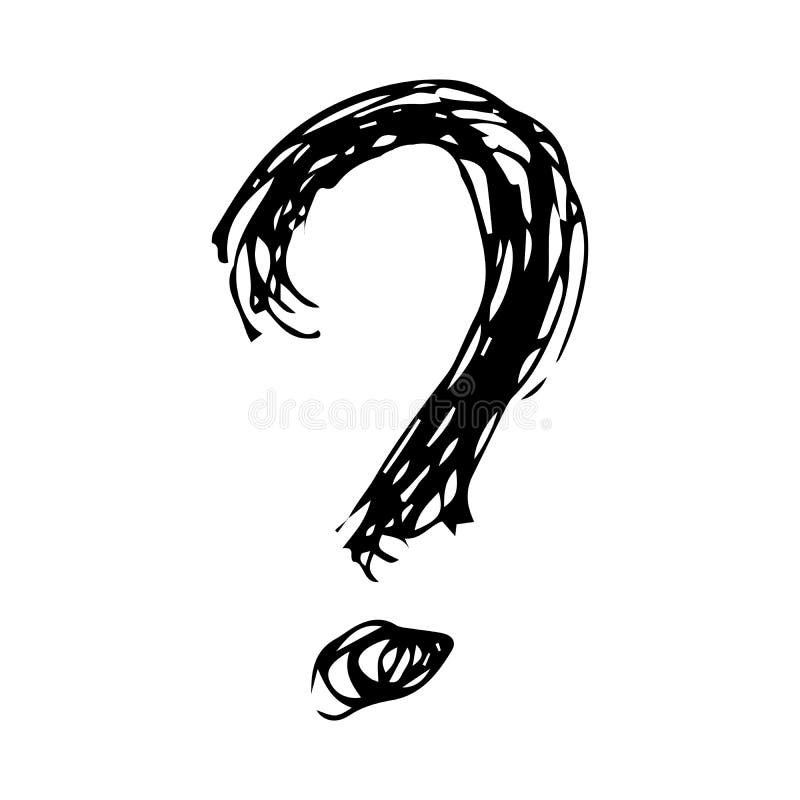 Hand Drawn Question Mark Symbol Stock Vector - Illustration of ...