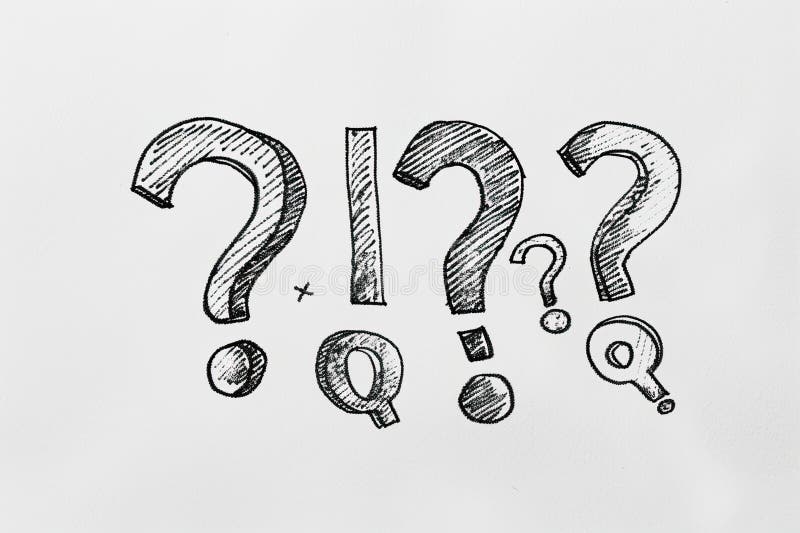 Hand Drawn Question Marks are Illustrated on a Clean White Background ...