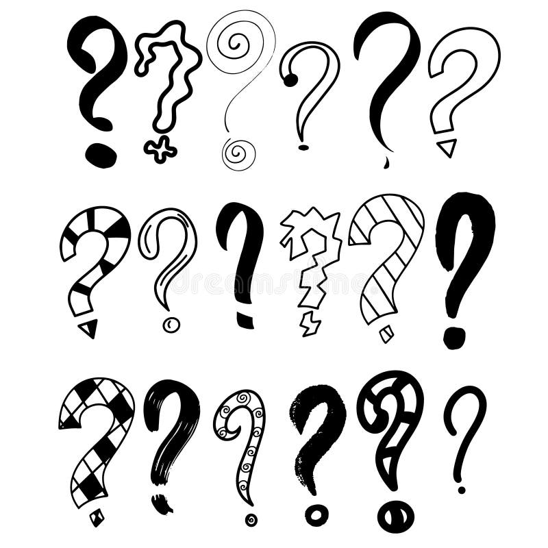 Hand Drawn Question Marks Set. Graphic Faq, Ask. Vector Question ... Hand Drawn Question Marks Set. Graphic Faq, Ask. Vector Question ...