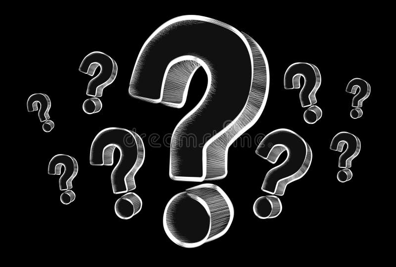 Hand Drawn Question Marks Sketch Stock Illustration - Illustration of ...