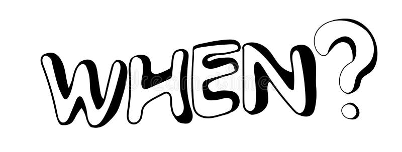 Hand-drawn Question Word when in a Doodle Style Stock Vector ...