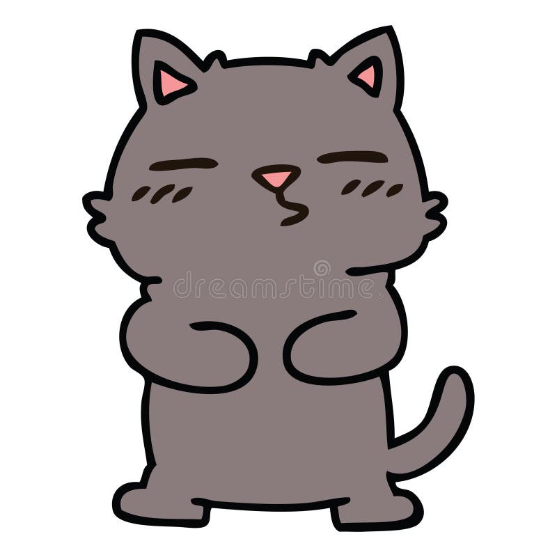 Hand Drawn Quirky Cartoon Cat Stock Vector - Illustration of crazy ...