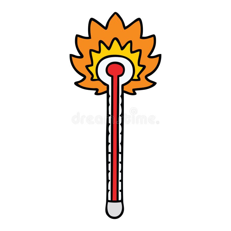 Cartoon Thermometer Fire
