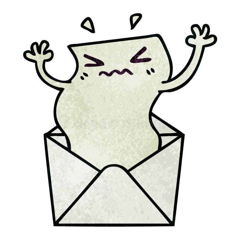 Hand Drawn Quirky Cartoon Letter and Envelope Stock Vector ...