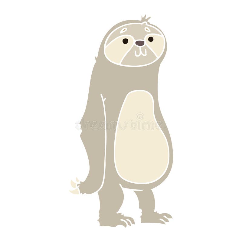 Hand Drawn Quirky Cartoon Sloth Stock Vector - Illustration of flat ...