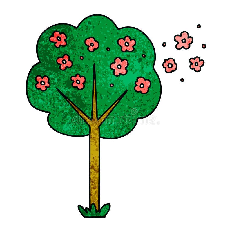 Hand Drawn Quirky Cartoon Tree Stock Vector - Illustration of garden ...
