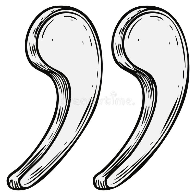 Hand Drawn Quotation Marks Vector Illustration with Hatching Texture ...