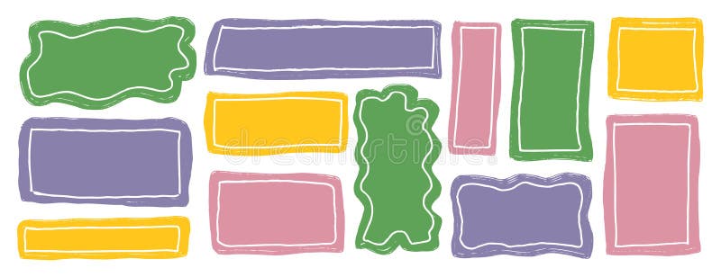 Hand Drawn Quote Frame Set Template. Funny Speech Bubbles. Empty Flat ...