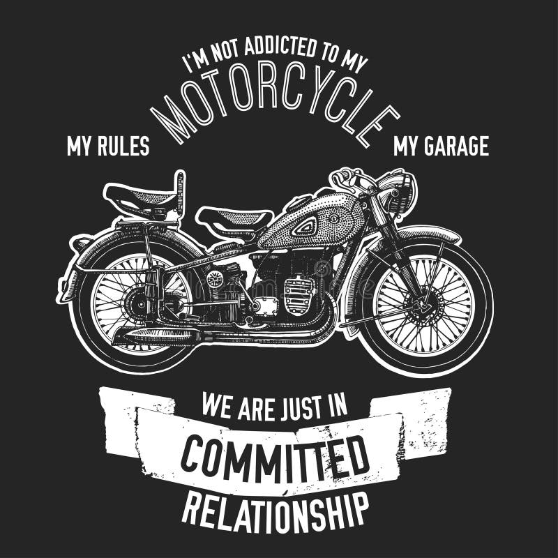 Hand Drawn Quote about Motorcycles and Bikers Stock Vector ...