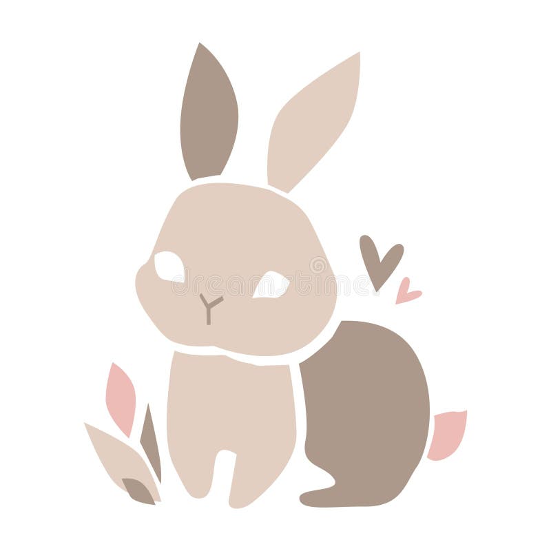 Hand Drawn Rabbit. Beautiful Decorative Bunny, Element for Design ...