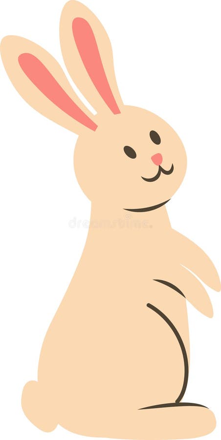 Hand Drawn Rabbit Sitting stock vector. Illustration of character ...