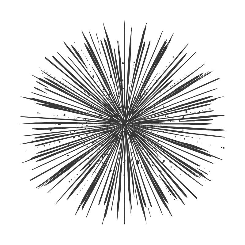 Abstract Radial Burst Design, Grunge Style Vector Illustration Stock ...