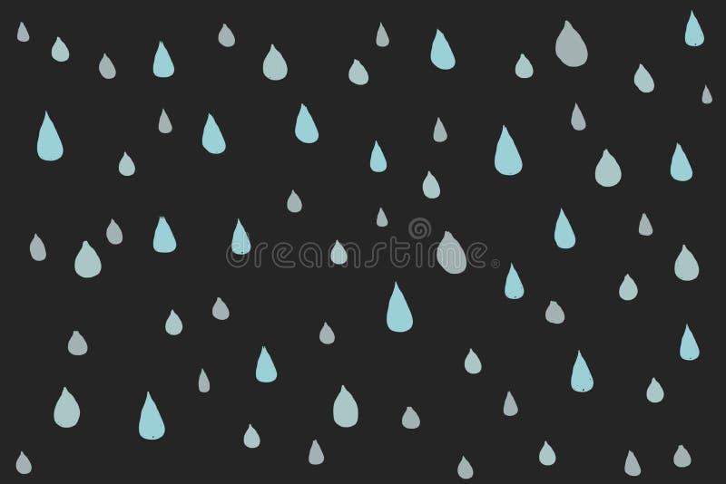 Hand drawn clouds and rain stock illustration. Illustration of cartoon ...