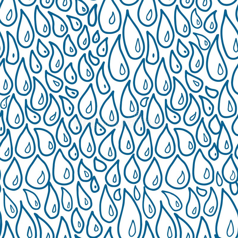 Hand-drawn Rain Seamless Pattern. Stock Vector - Illustration of ...