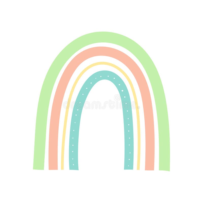 Hand Drawn Rainbow Illustration Retro Style Vector Design Stock Vector ...