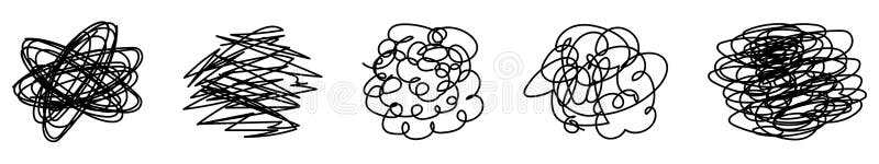 Hand Drawn Random Scribble Shapes Stock Vector - Illustration of thread ...