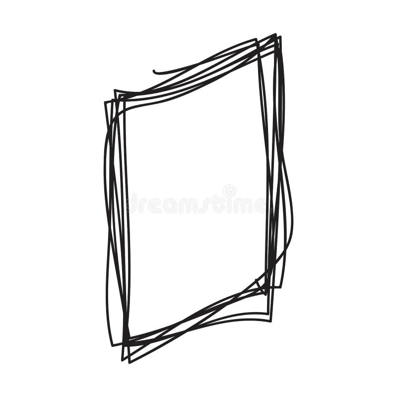 Hand Drawn Rectangle Doodle, Sketch Scribble Element, Pencil Art Design ...