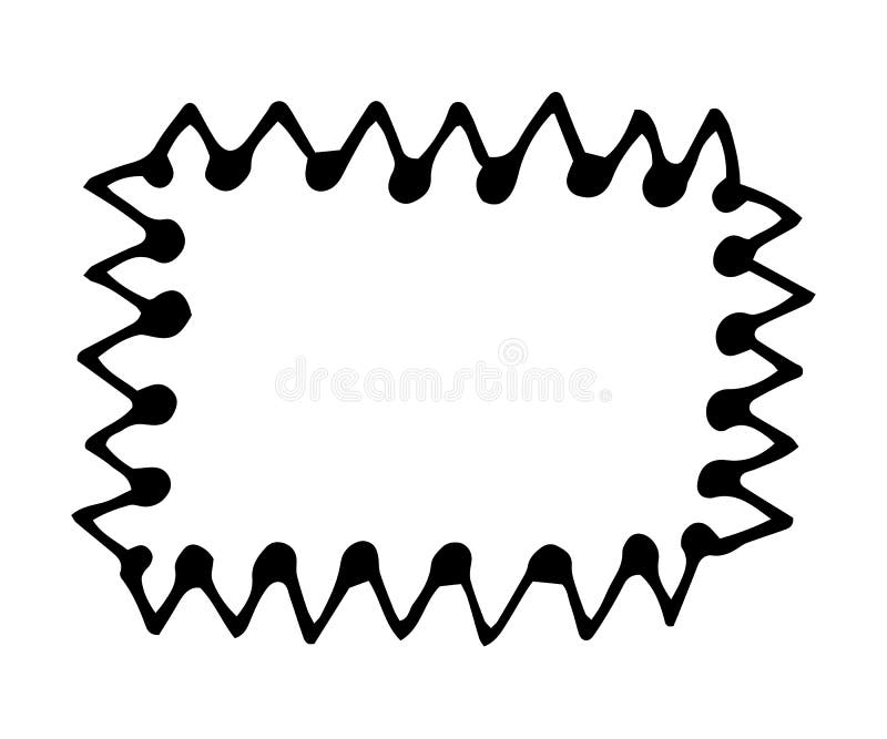 Hand drawn rectangle frame stock vector. Illustration of border - 80124336