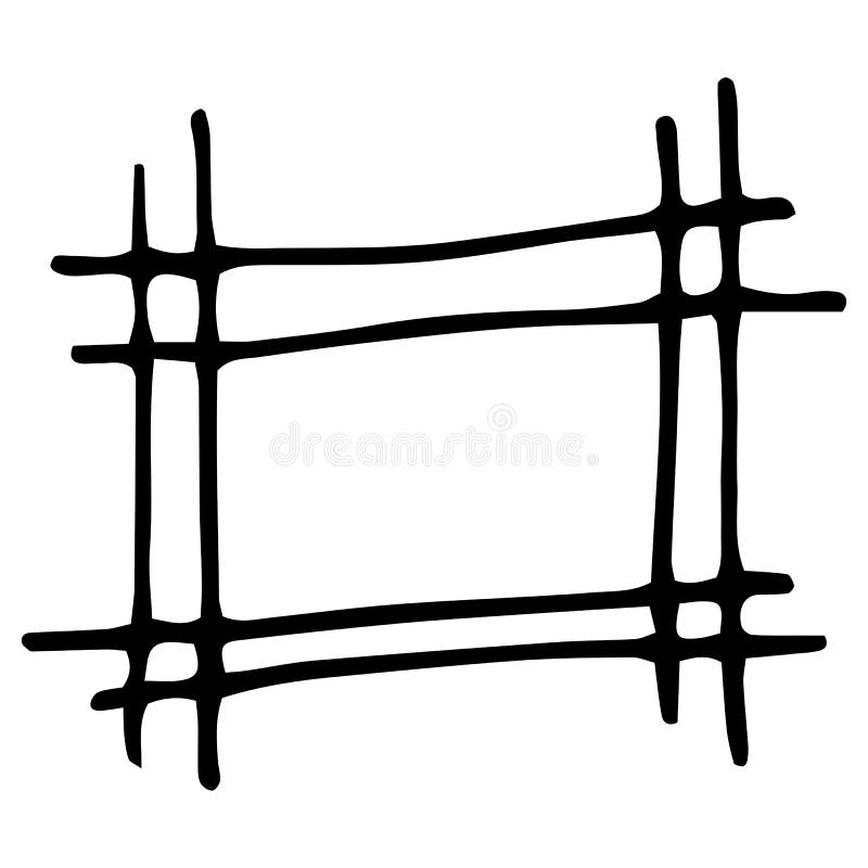 Hand drawn rectangle frame stock vector. Illustration of draft - 80124609