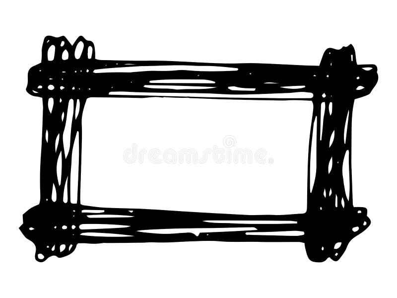 Hand drawn rectangle frame stock vector. Illustration of banner - 80124638